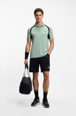 BOSS active quick-dry slim-fit polo shirt with four-way stretch